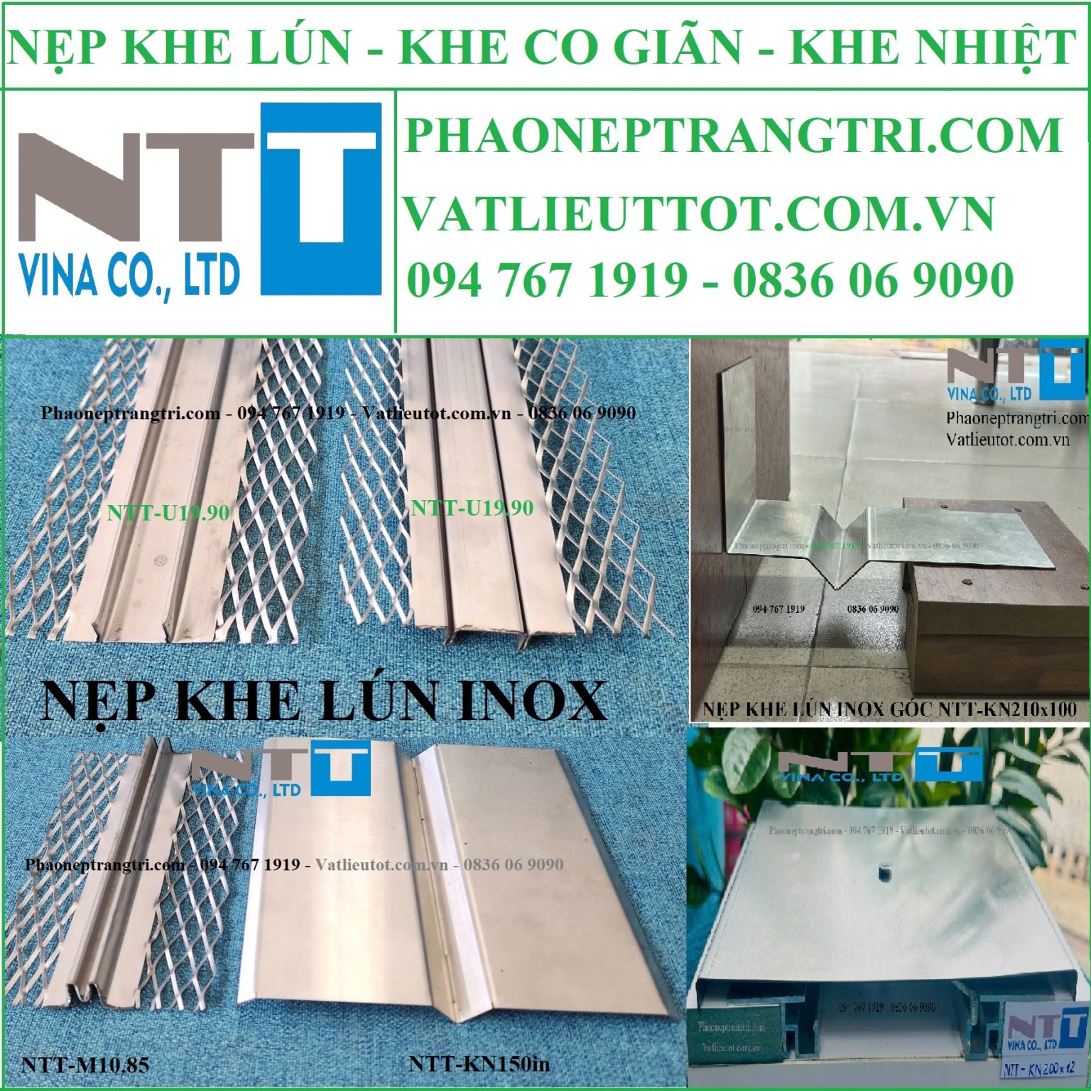Nẹp inox che khe lún tường, nẹp khe co giãn, nẹp che khe nhiệt ntt