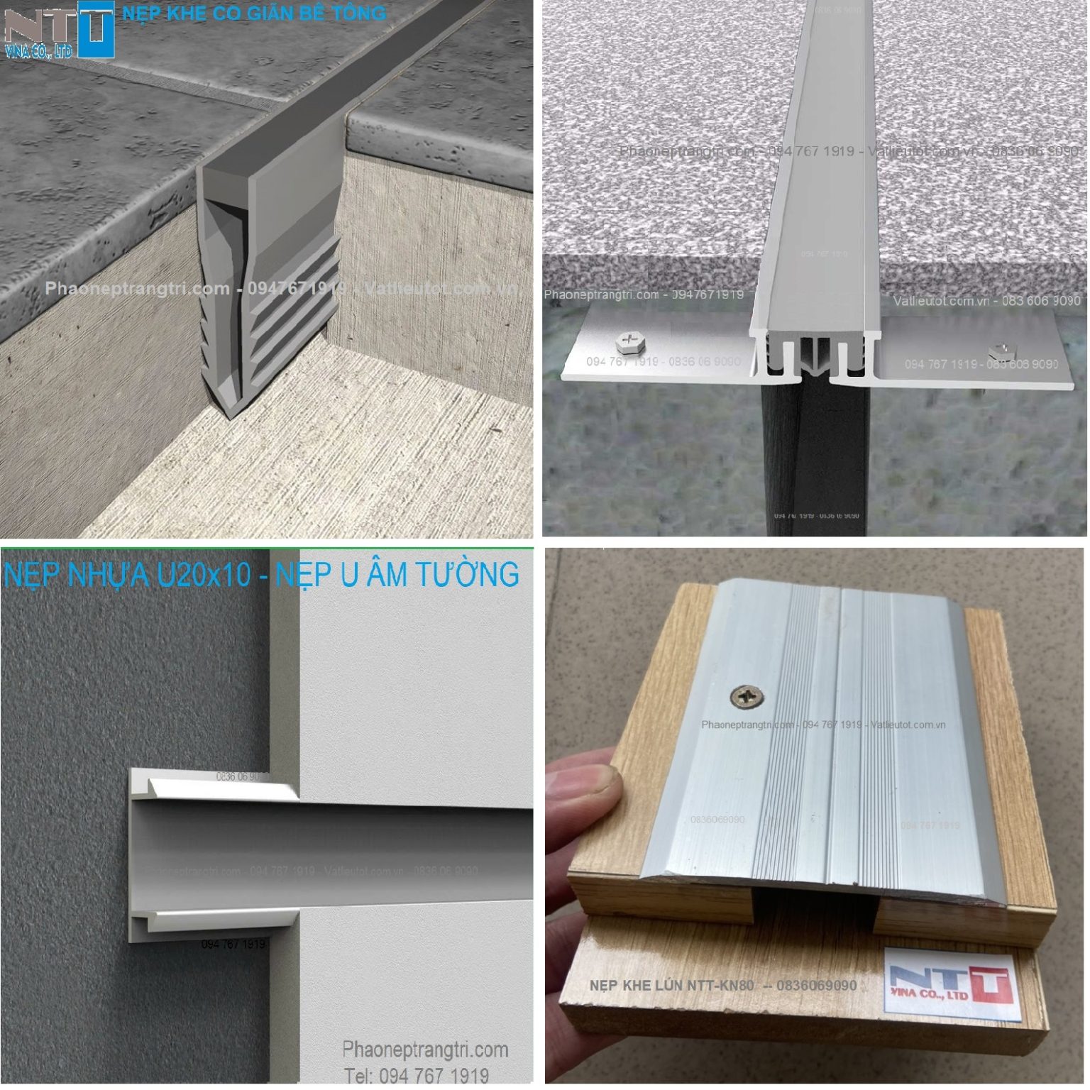 Nẹp khe co giãn khe lún sàn, nẹp che khe nhiệt tường, nẹp inox ntt